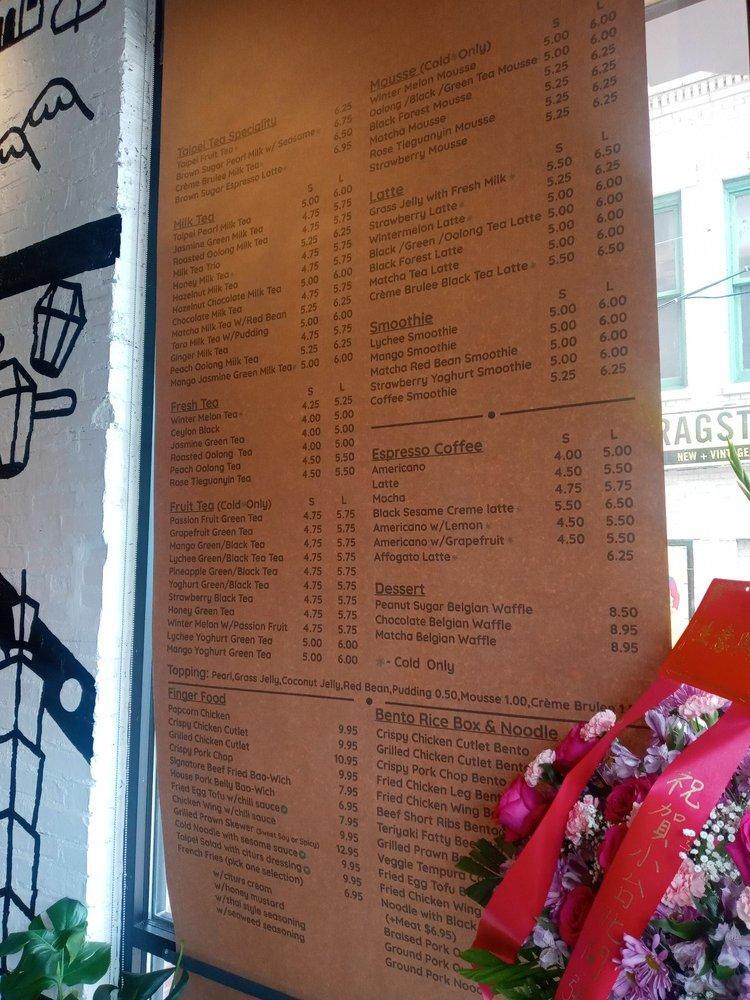 Menu at Taipei Cafe, Chicago, 820 W Belmont Ave