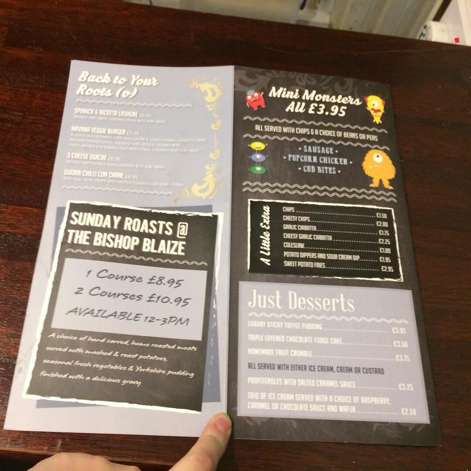 Menu at The Bishop Blaize pub & bar, Richmond