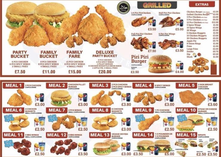 Menu at Chicken Treat restaurant, London