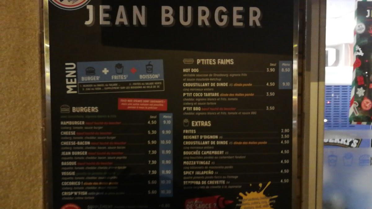Menu au Jean Burger, le Corner restaurant, Limoges, 6 Place Manigne