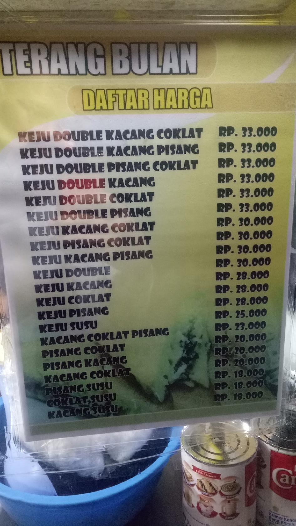 Menu at Martabak Al Marjan 2 Jl. Durian 2 restaurant, Indonesia