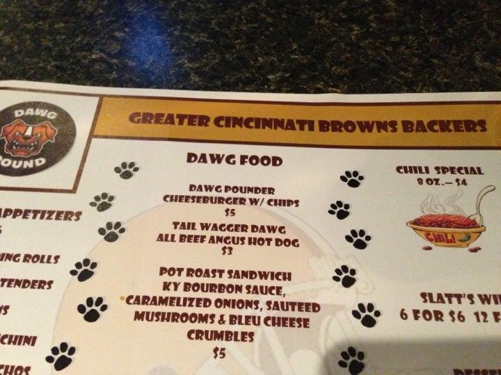 Menu at Slatts restaurant, Cincinnati