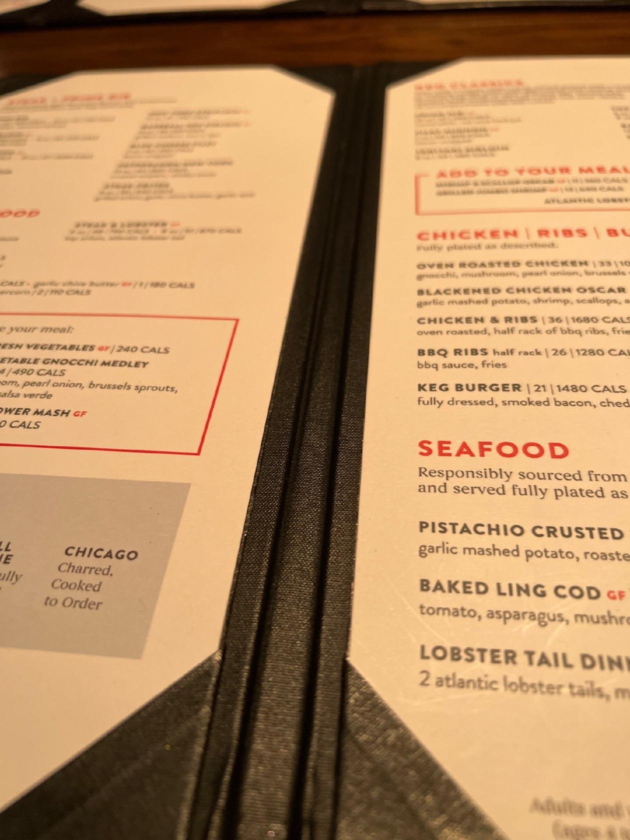 Menu at The Keg Steakhouse + Bar - Waterloo, Waterloo