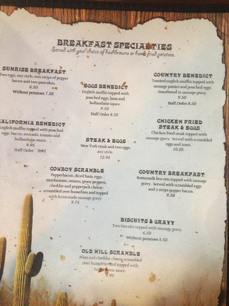 Menu at The Old Mill Saloon pub & bar, Estacada