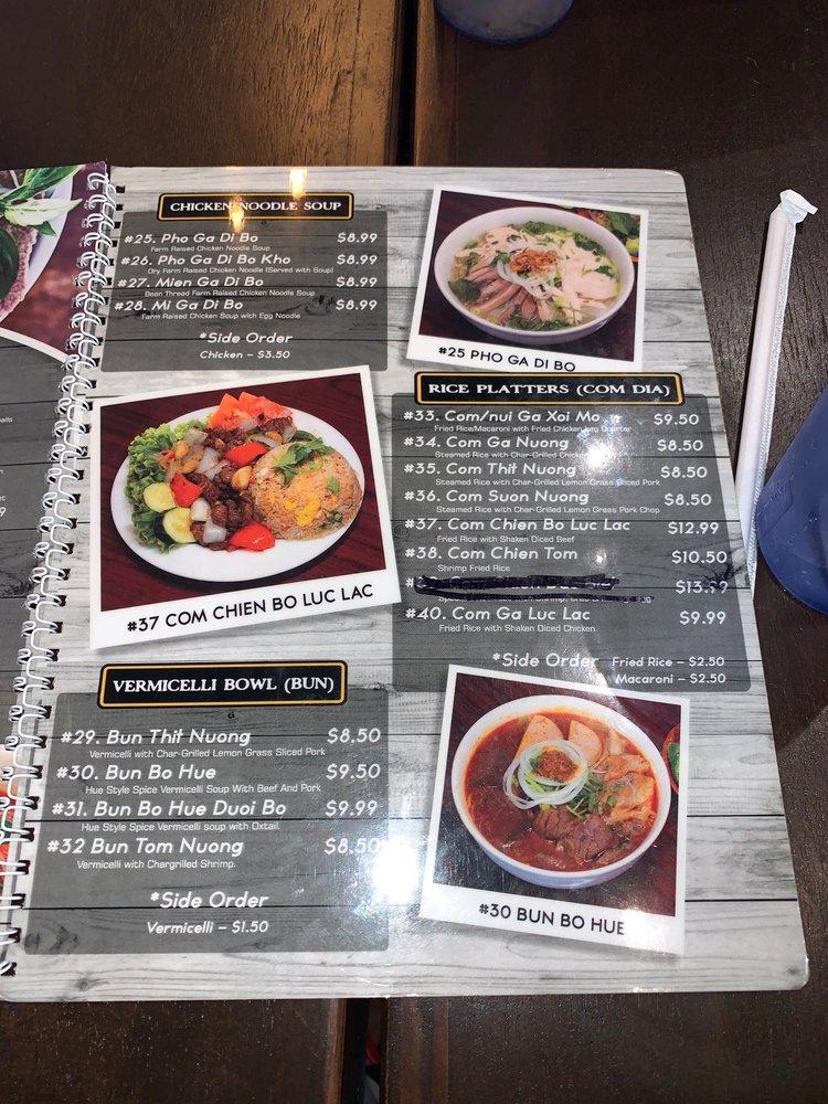 Menu at Simply Pho and Bo Ne restaurant, Sugar Land