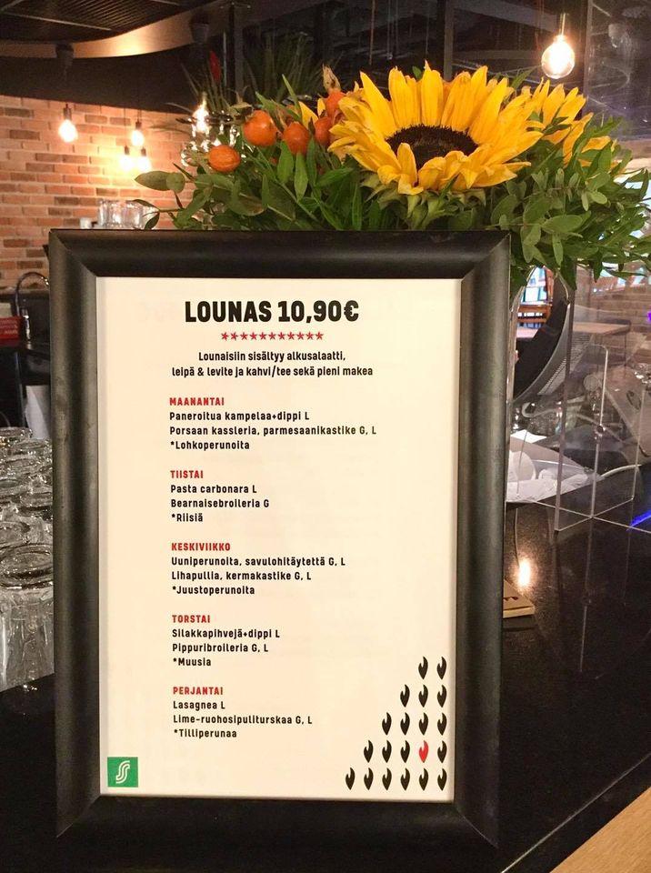 Menu at Antonio Salo restaurant, Salo, Vilhonkatu 8