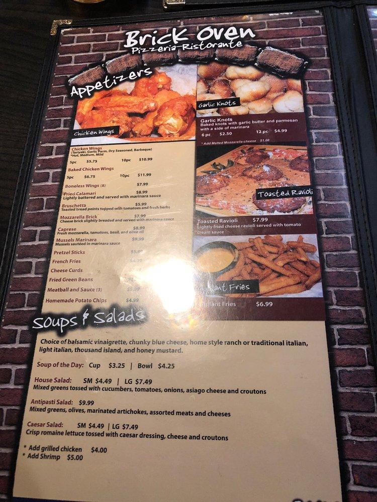 Menu at Brick Oven Pizzeria & Restaurant, Trinity