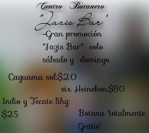 Menu at Centro botanero "Jazis Bar"", La Blanca