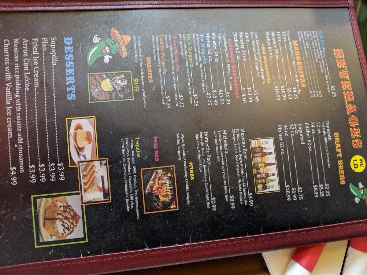 Menu at La Mansion Mexican Restaurant, Locust Grove