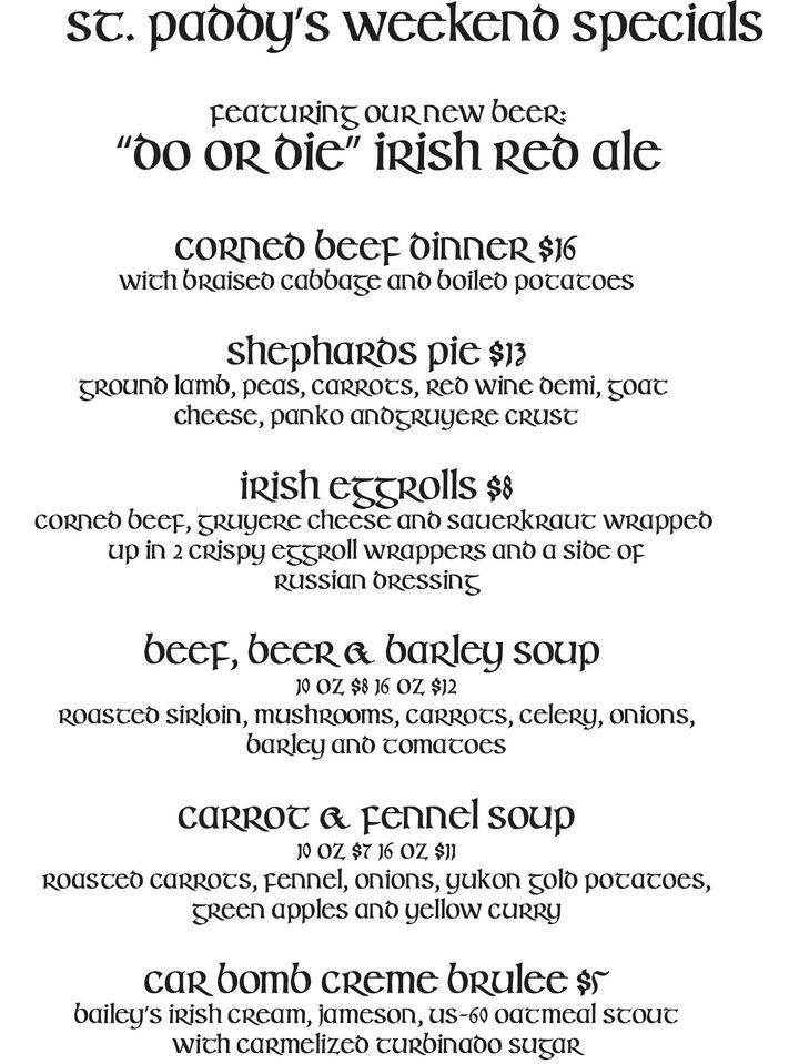 Menu at State 48 Lager House pub & bar, Scottsdale