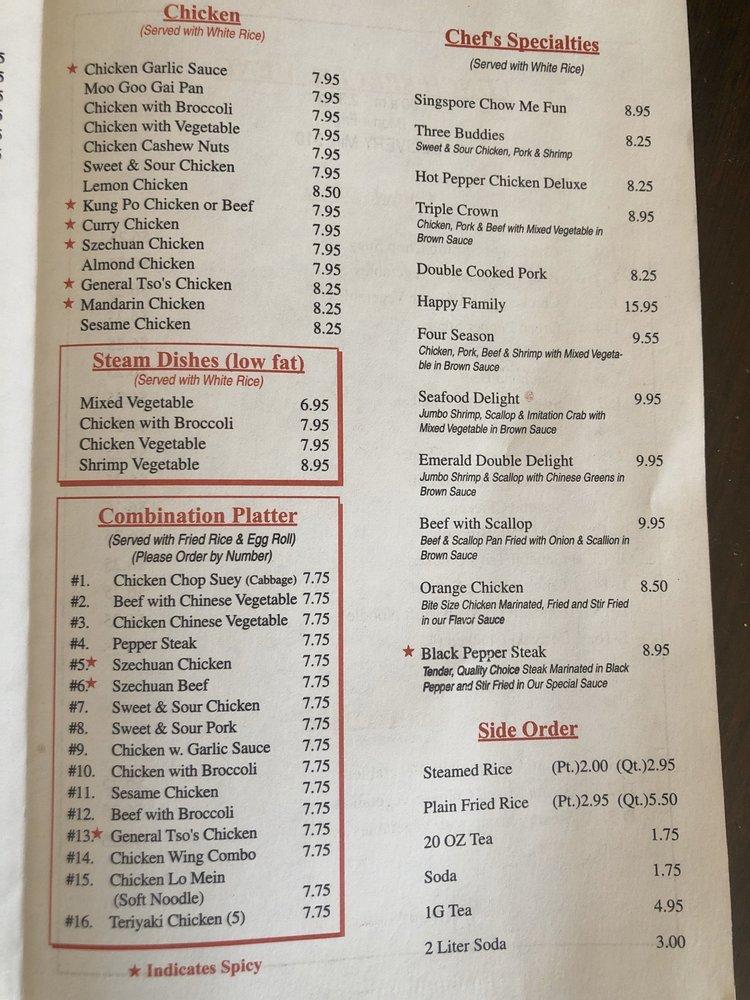 Menu at China Inn Chinese Restaurant, Havelock, 518 U.S. Hwy 70 W