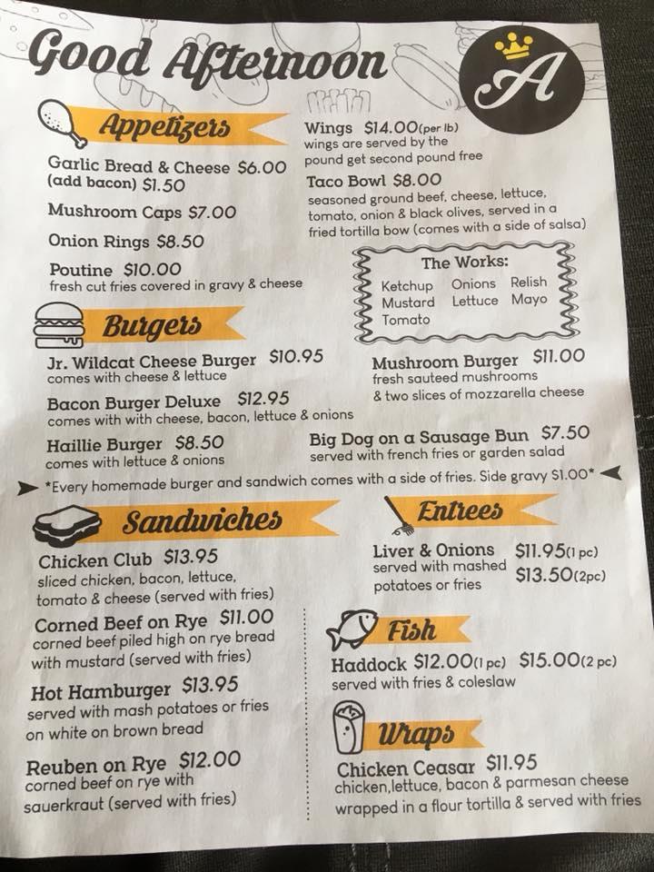 Menu at Anderson Family Restaurant, Elliot Lake, 253 Hillside Drive South