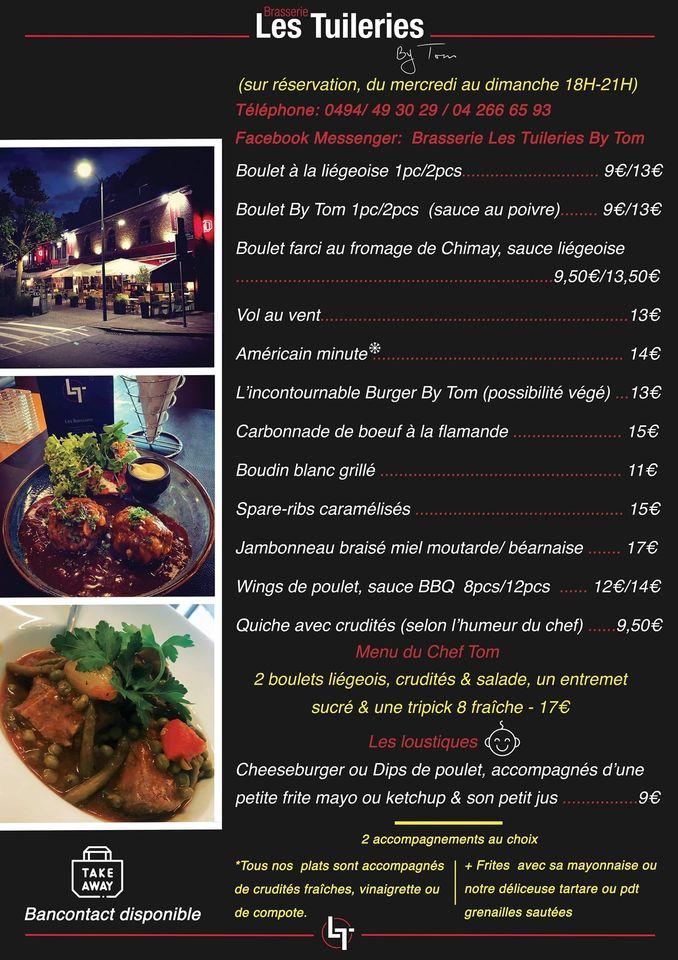 Menu au Brasserie Les Tuileries By Tom, Esneux
