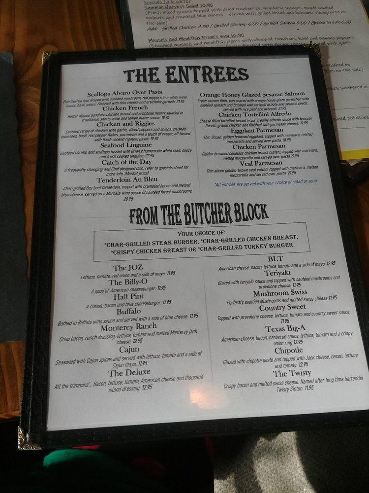 Menu at Eric's Office Restaurant, Canandaigua