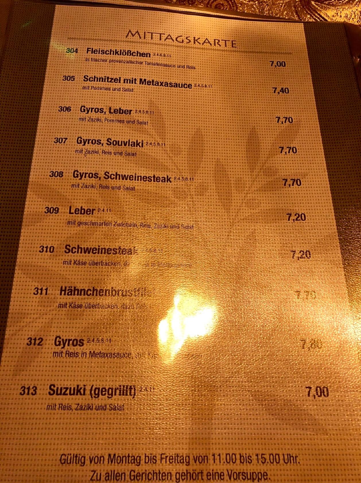 Menu at Hermes Restaurant, Halle (Saale)