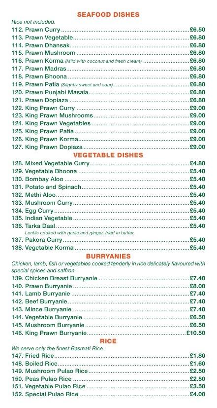 Menu at Spice Of Life fast food, Glasgow, 13 Maxwellton Ave