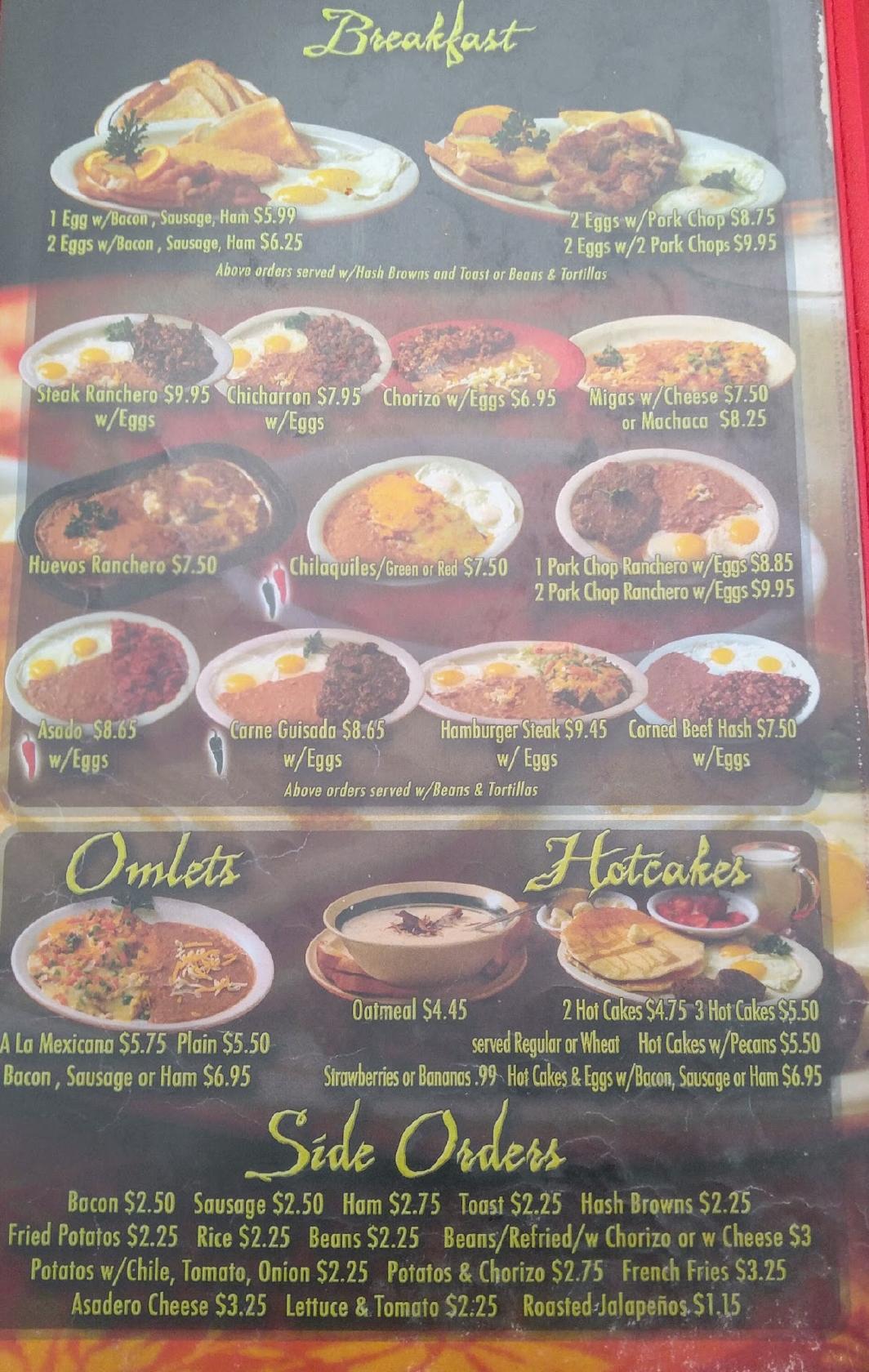 Menu at El Caballero Restaurant, Hobbs, 210 W Marland Blvd