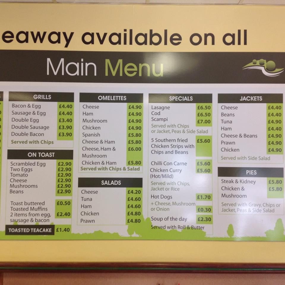 Menu at The Forest Cafe, Bordon