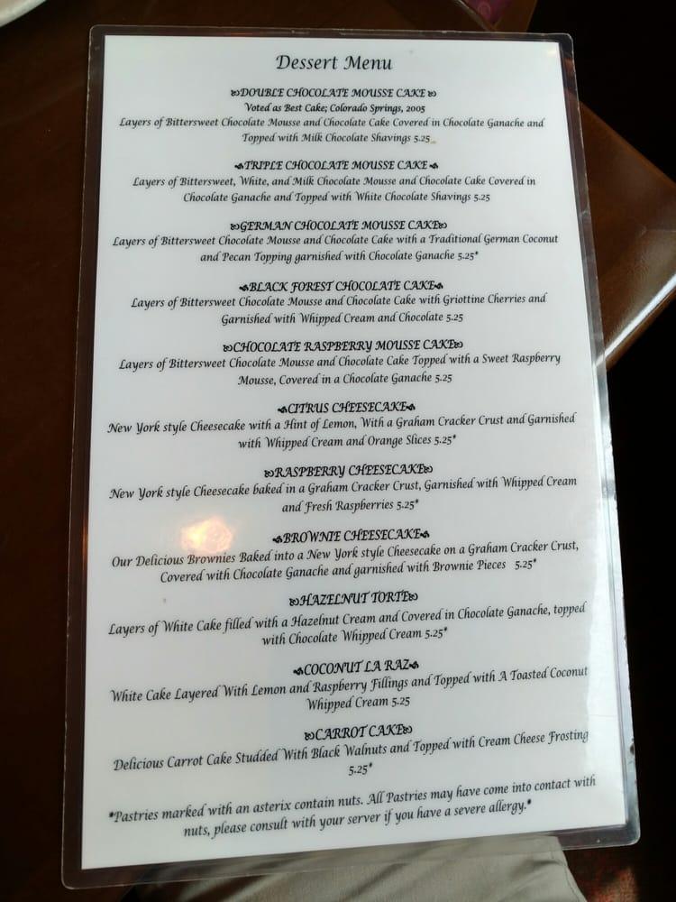 Menu at Marigold Cafe & Bakery, Colorado Springs