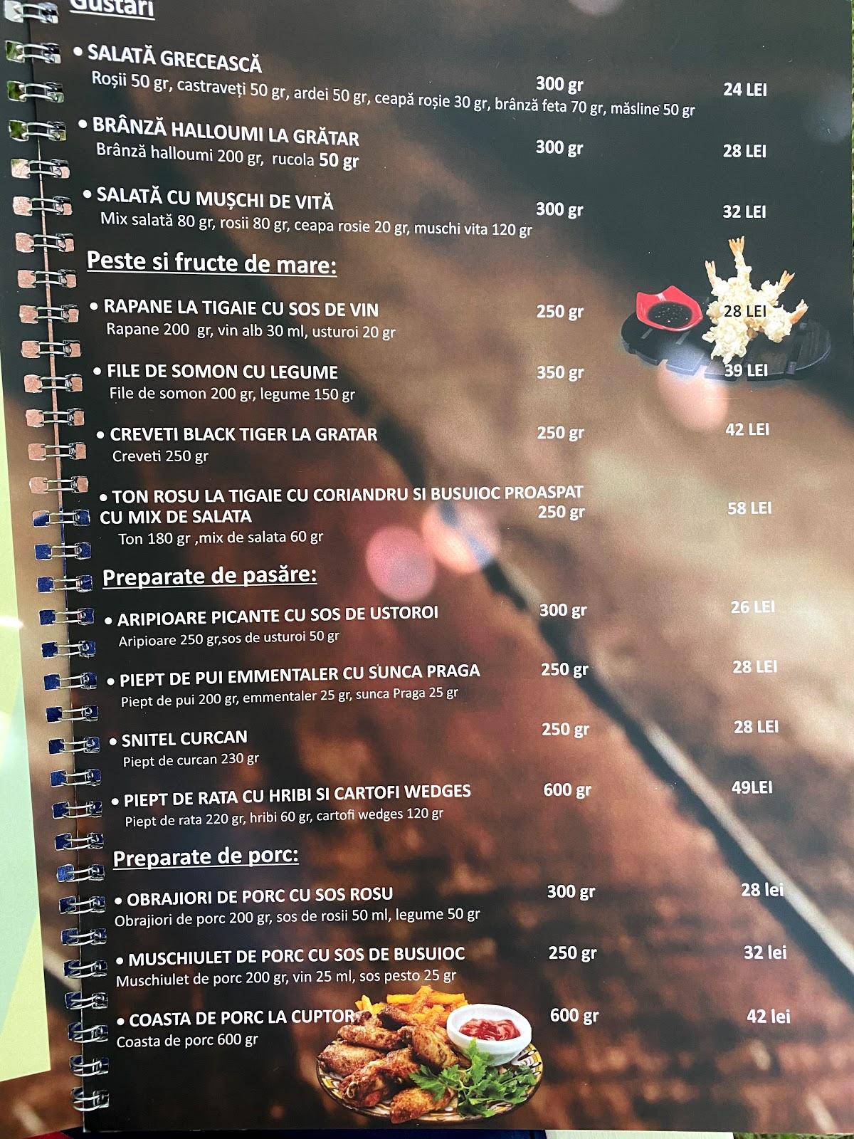 Menu at Festum Wine, Ploiești