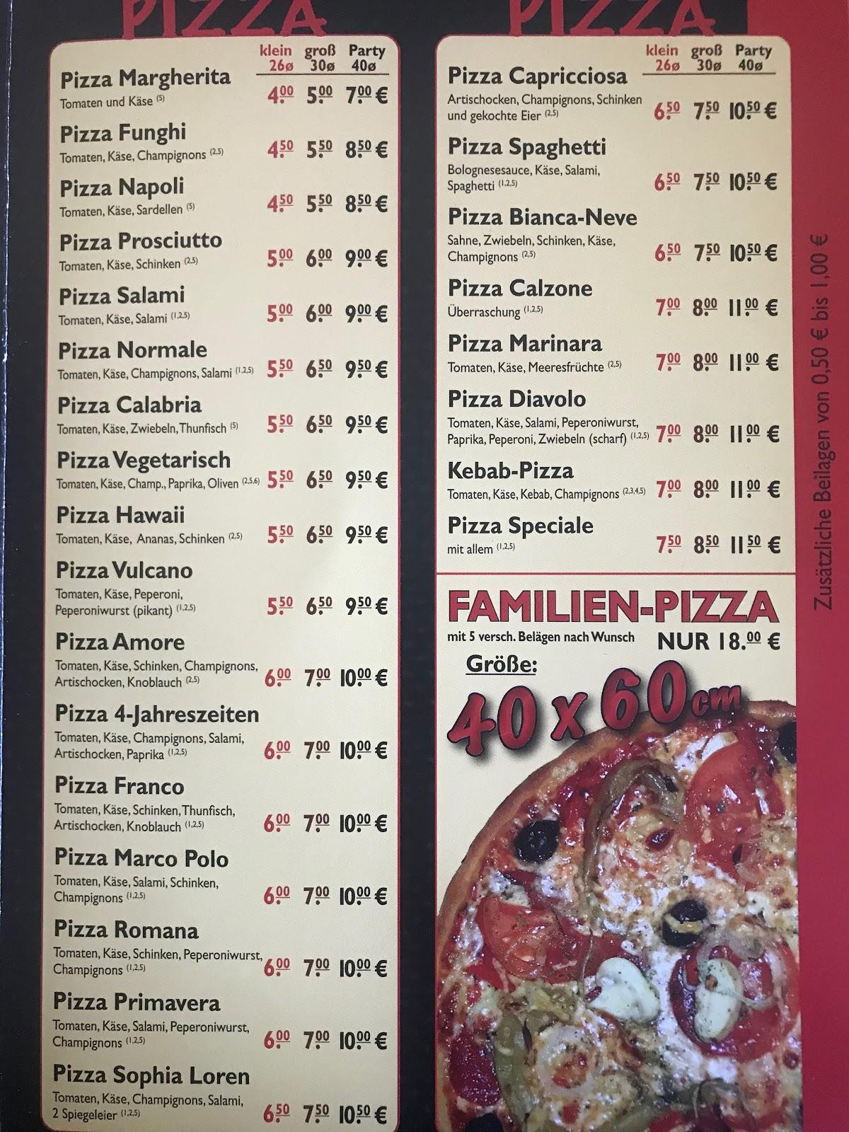 Menu at Postillion restaurant, Ottweiler