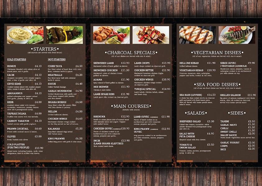 Menu at Turquaz Turkish BBQ Restaurant, Ormskirk