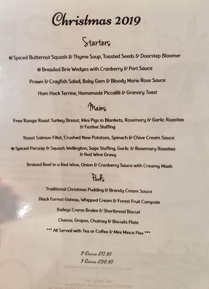 Menu at Wharf Inn pub & bar, Fenny Compton