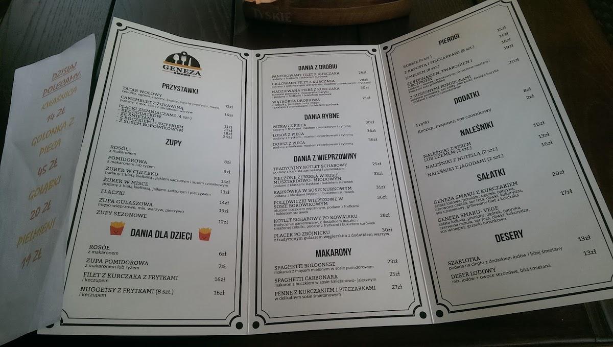 Menu at Bistro "Pod Papryką" restaurant, Karpacz
