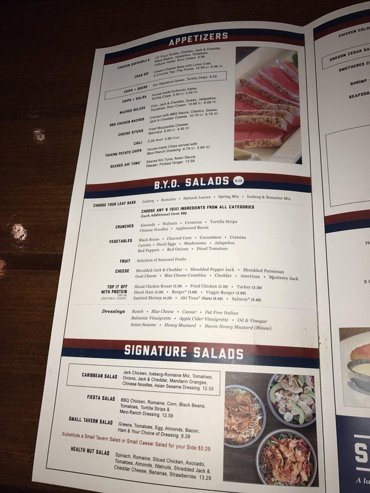 Menu at Hickory Tavern pub & bar, North Myrtle Beach