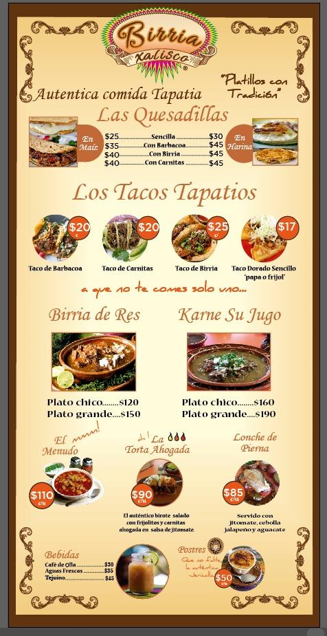 Menu at La Botana pub & bar, San Miguel de Allende