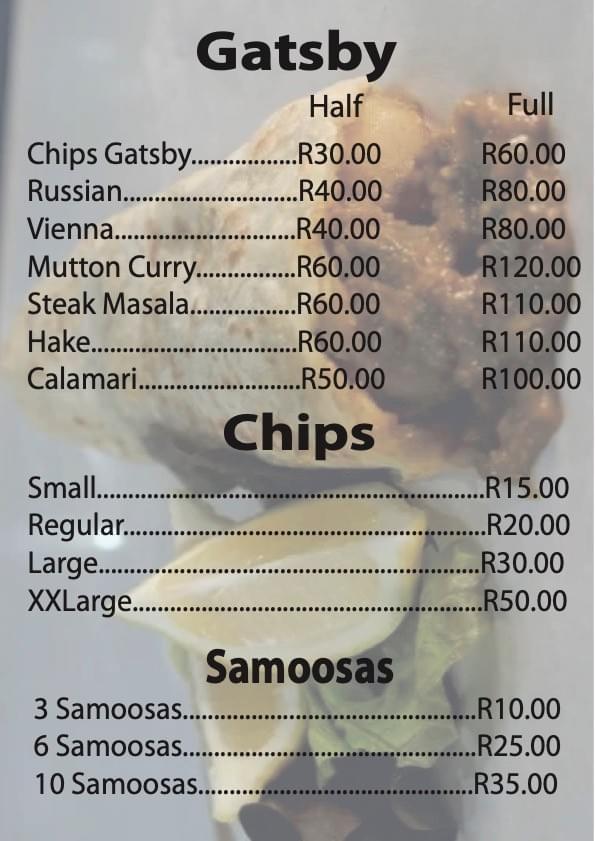 Menu at Clan Fisheries Restaurant & Takeaways, Clanwilliam
