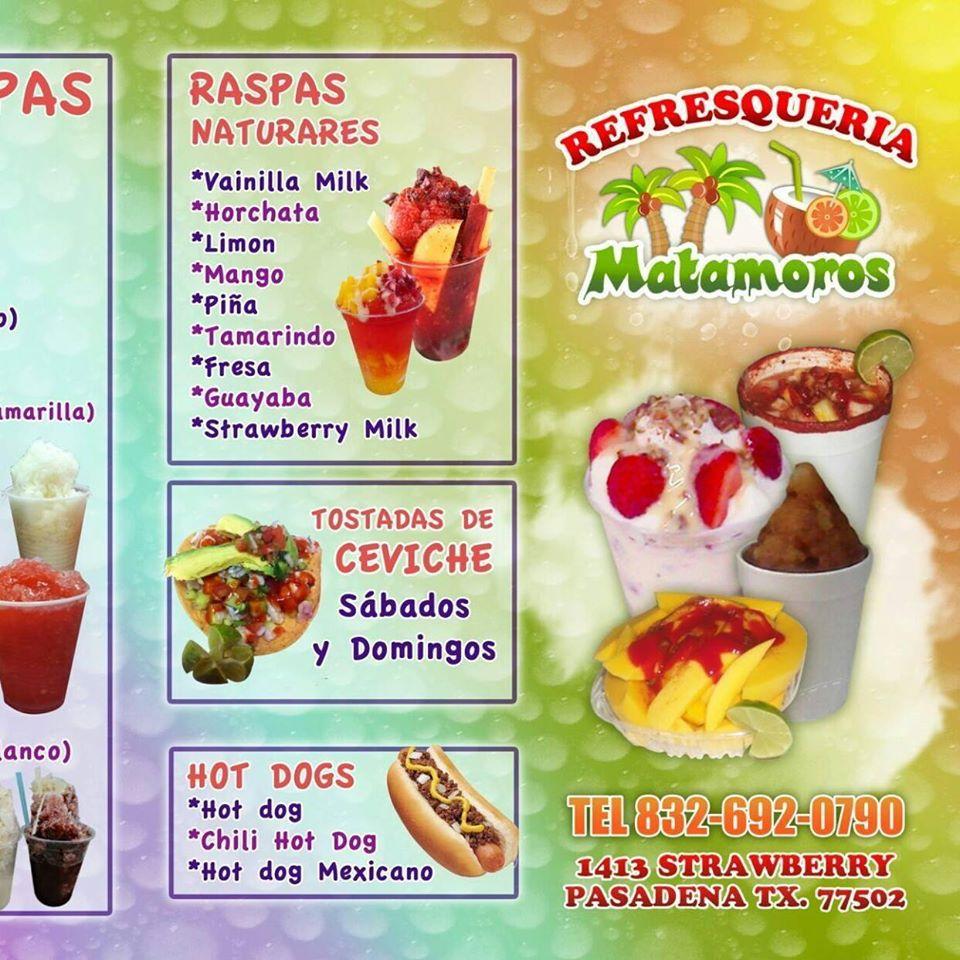 Menu at Refresqueria Matamoros desserts, Pasadena, Strawberry Rd