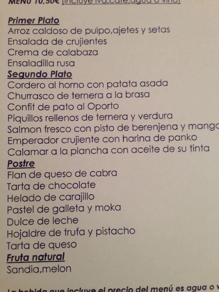 Menu at Bar - Restaurante Casa Manolo, L'Olleria