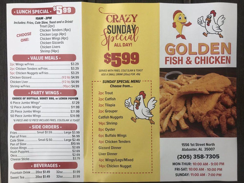 Menu at Golden Fish & Chicken fast food, Alabaster
