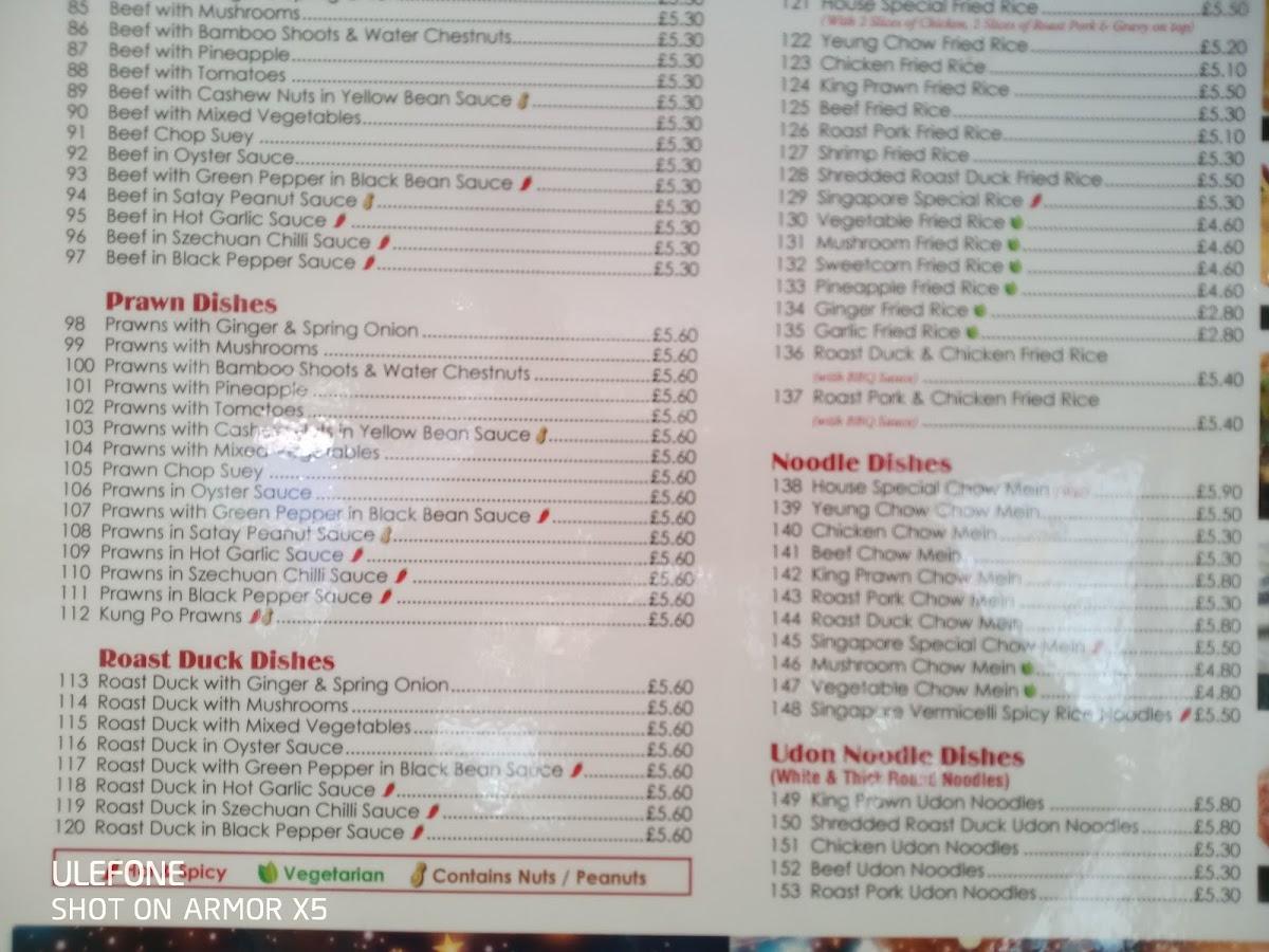 Menu at Golden Star Take Away fast food, Nuneaton