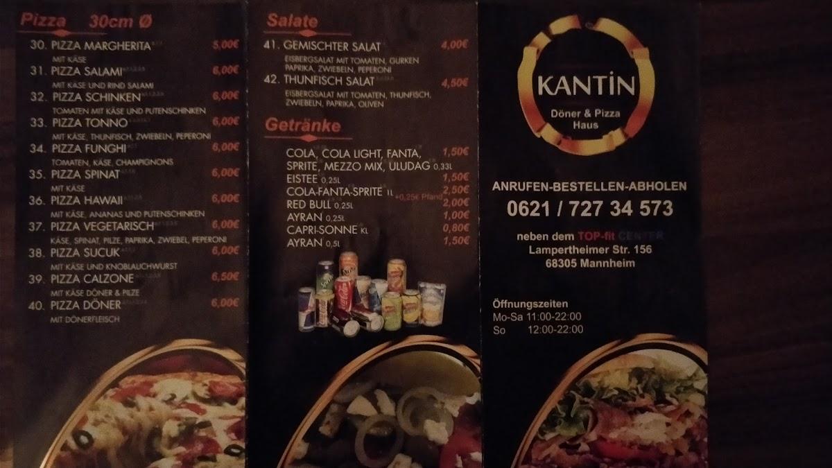 Menu at Kantin Döner restaurant, Mannheim