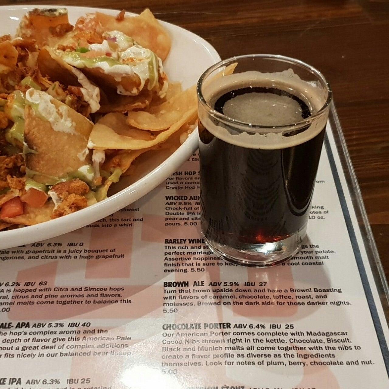 Menu at SeaQuake Brewing pizzeria, Crescent City