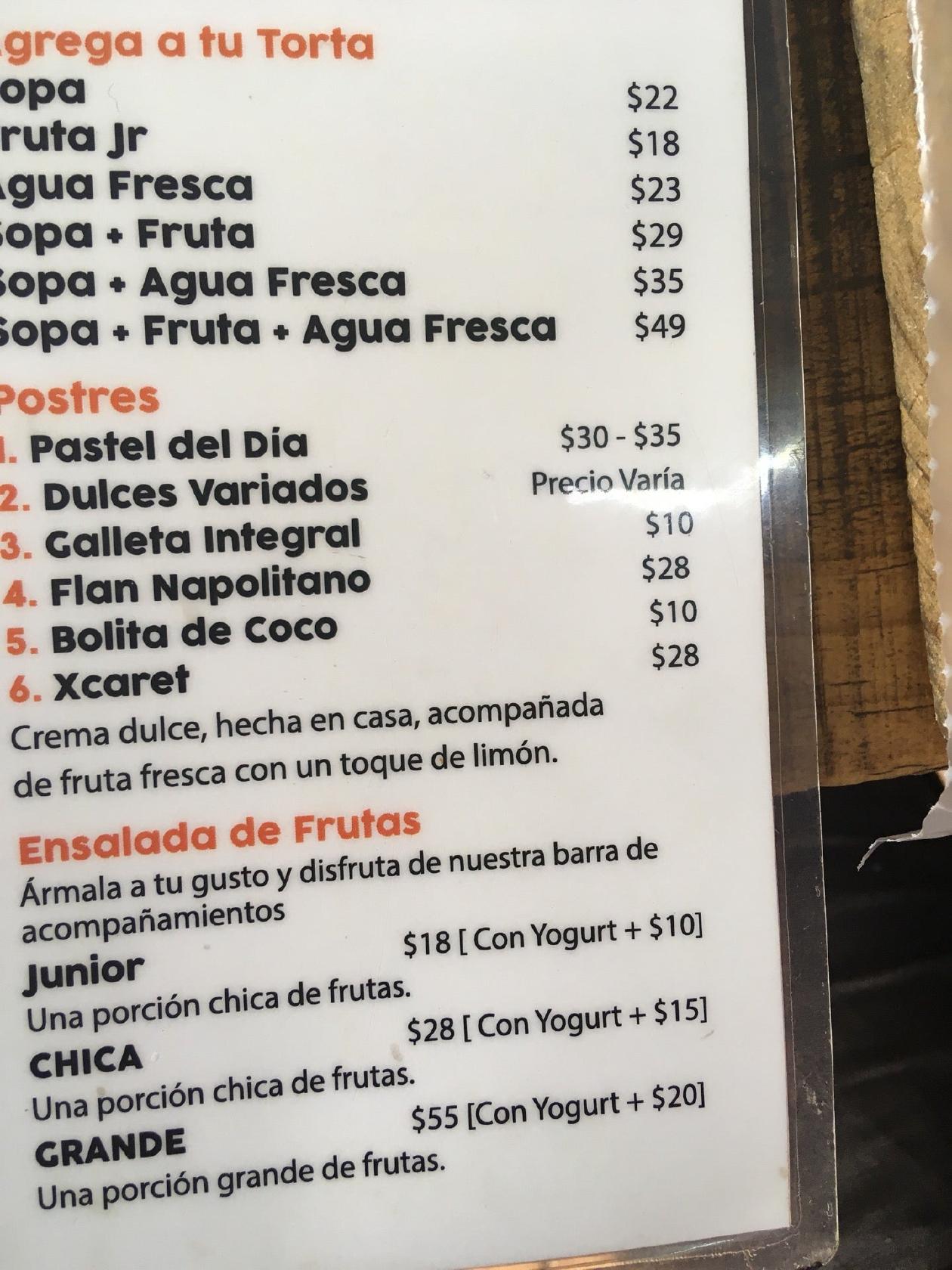 Menu at Torta + restaurant, Irapuato, Blvrd Díaz Ordaz 1260A