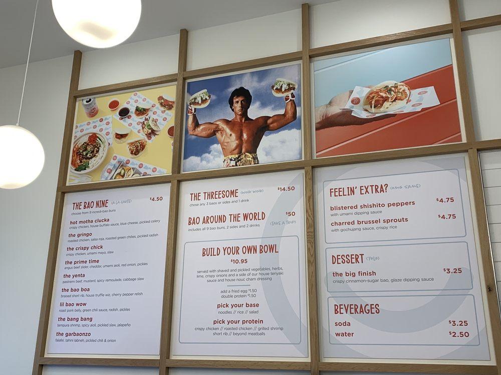 Menu at Bao Nine restaurant, Philadelphia
