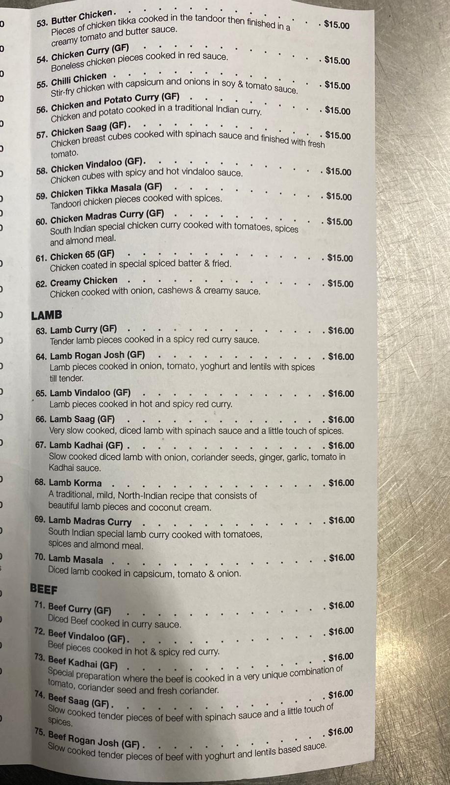Menu at Kebab n Curry Hut restaurant, Swan Hill
