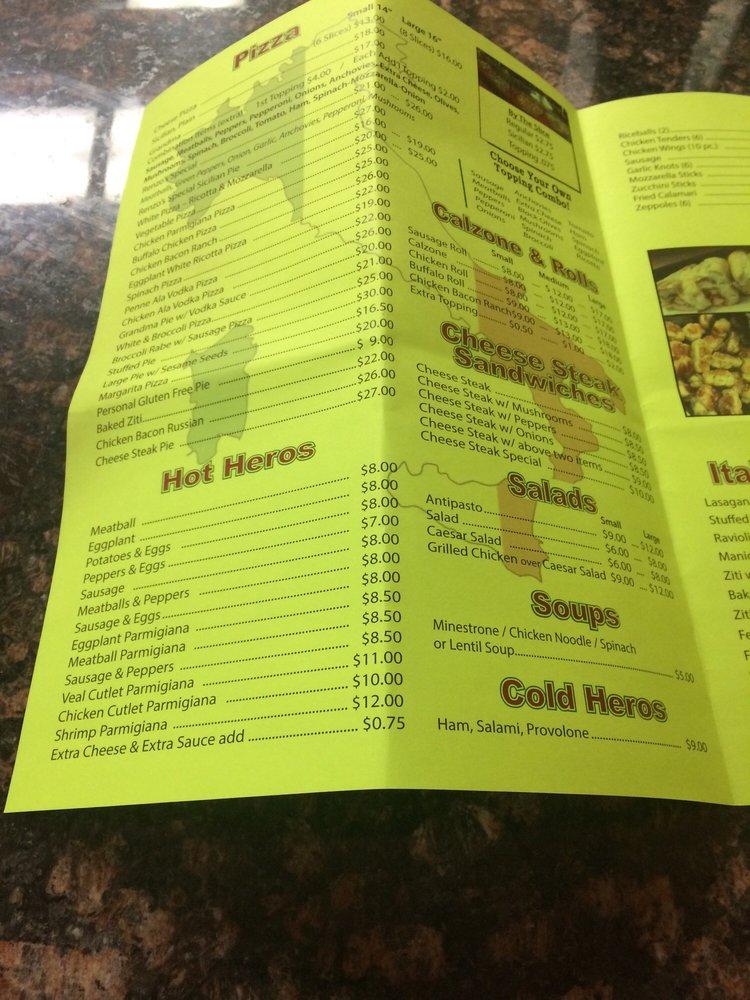 Menu at Renzo's pizzeria, East Islip