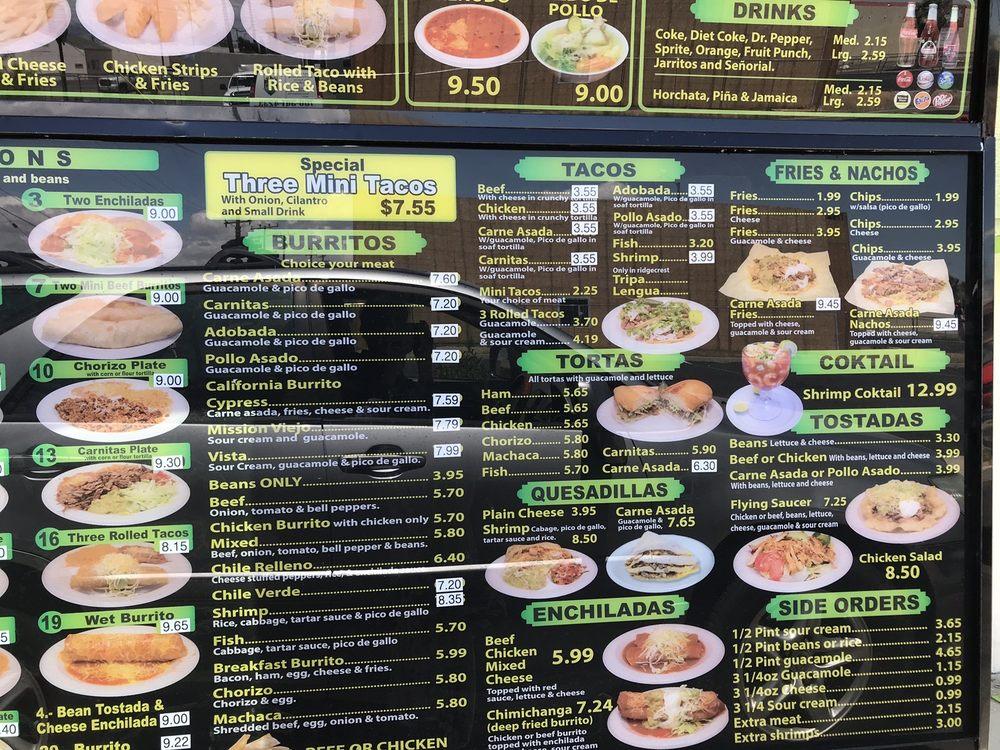 Menu at Albertaco's Mexican Food restaurant, Ridgecrest