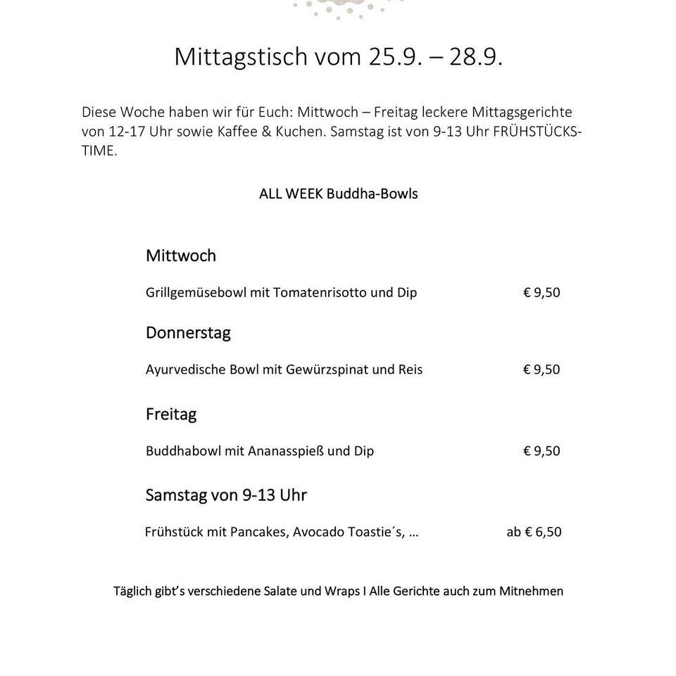 Menu at Mandala Café & Yoga cafe, Oberstdorf