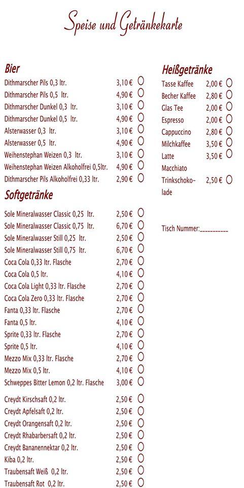 Speisekarte von Cafe & Restaurant 168 ü. NN, Schönwalde am Bungsberg
