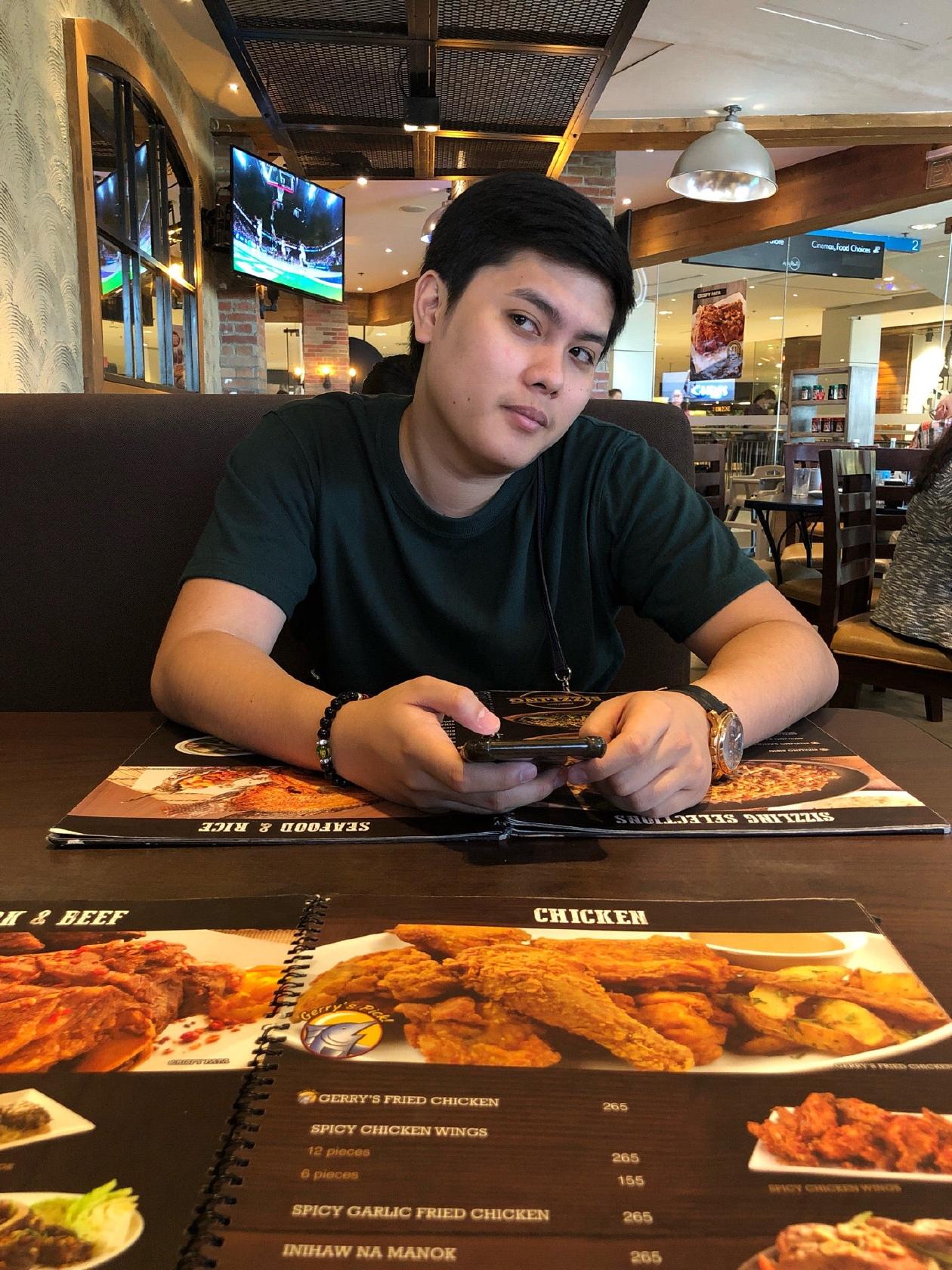 Menu at Gerry's Grill restaurant, Davao City, No 2082 J.P. Laurel Ave