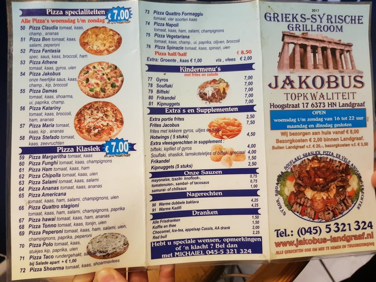 Menu at Jakobus, Landgraaf