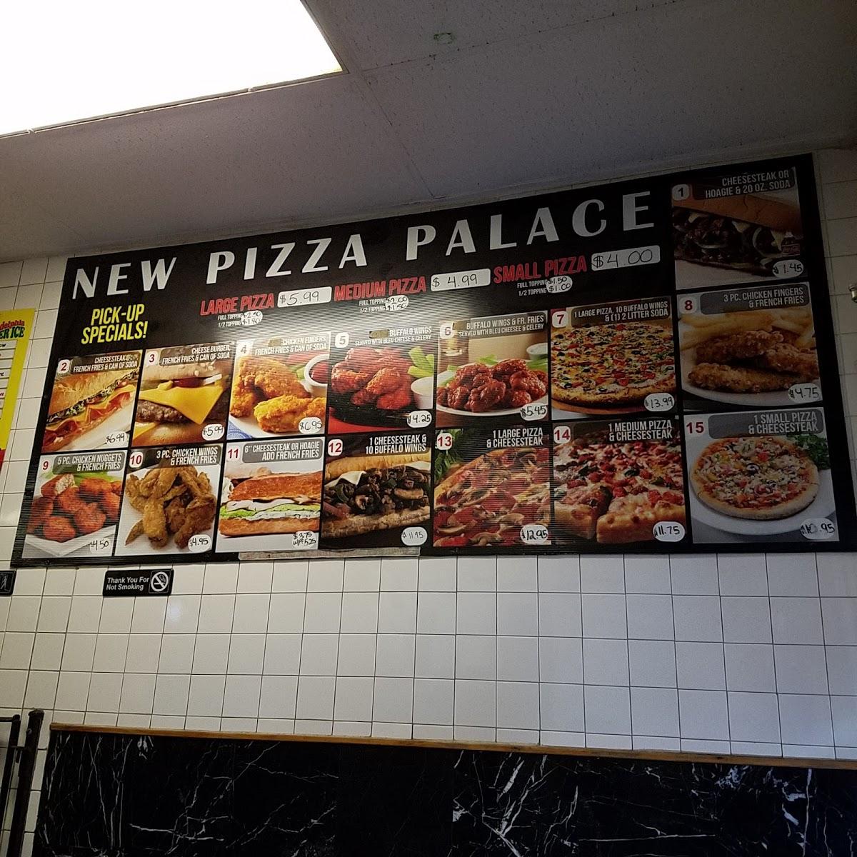 Menu at New Pizza Palace pizzeria, Philadelphia, Frankford Ave