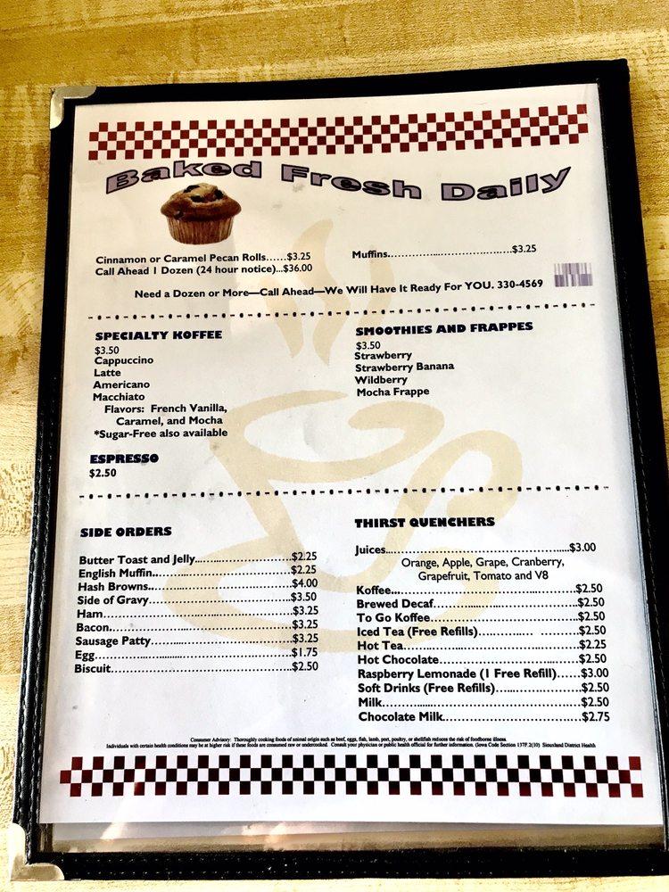 Menu at The Koffee Kup pub & bar, Arnolds Park