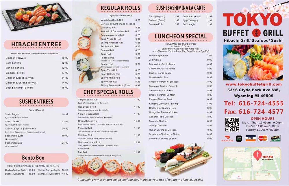 Menu at Tokyo Buffet & Grill restaurant, Wyoming