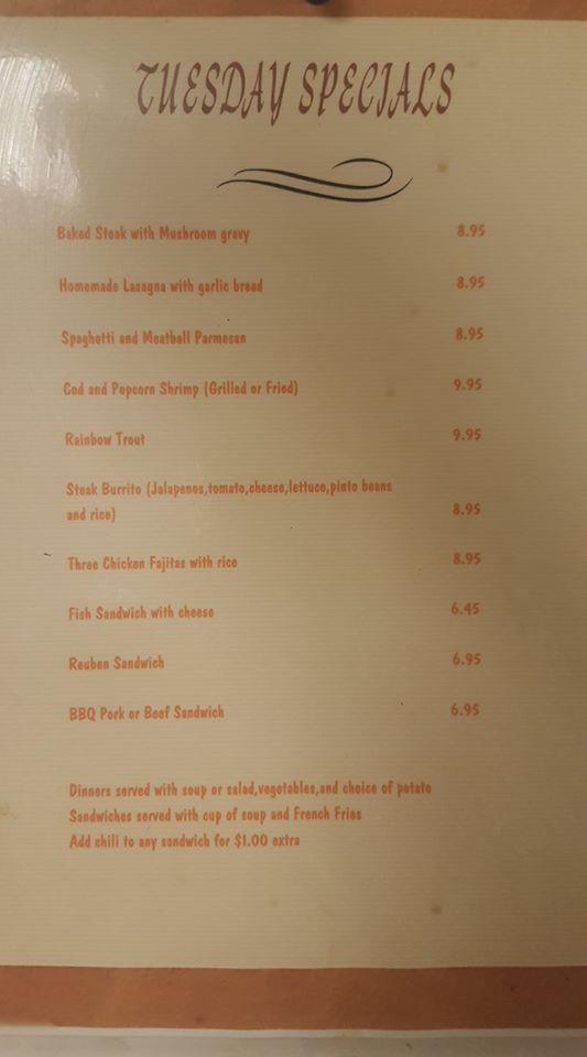 Menu at Crossroads Family Restaurant, Attica